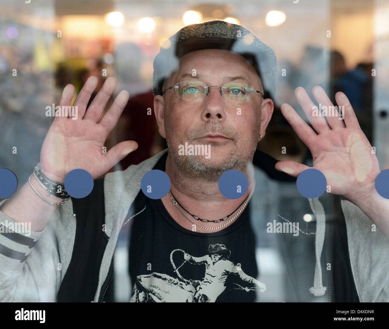 British writer and journalist Kevin Brooks poses at the book fair in ...