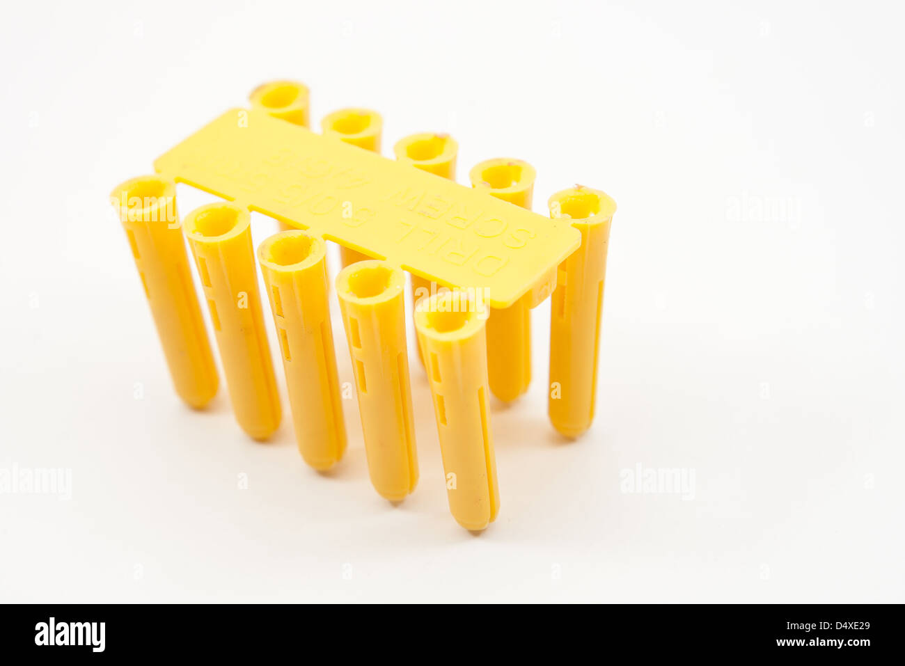 Rawl plug raw plugs plug fixing DIY plastic plug Stock Photo - Alamy