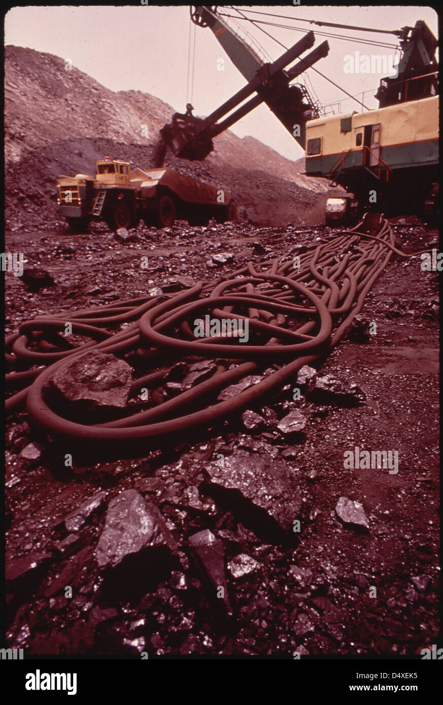 A dragline used in strip mining at the Navajo Mine in Northern Arizona ...