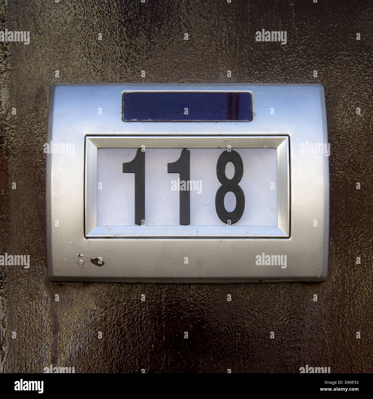 house number 118 on a solar powered device, so it will be lit at night ...