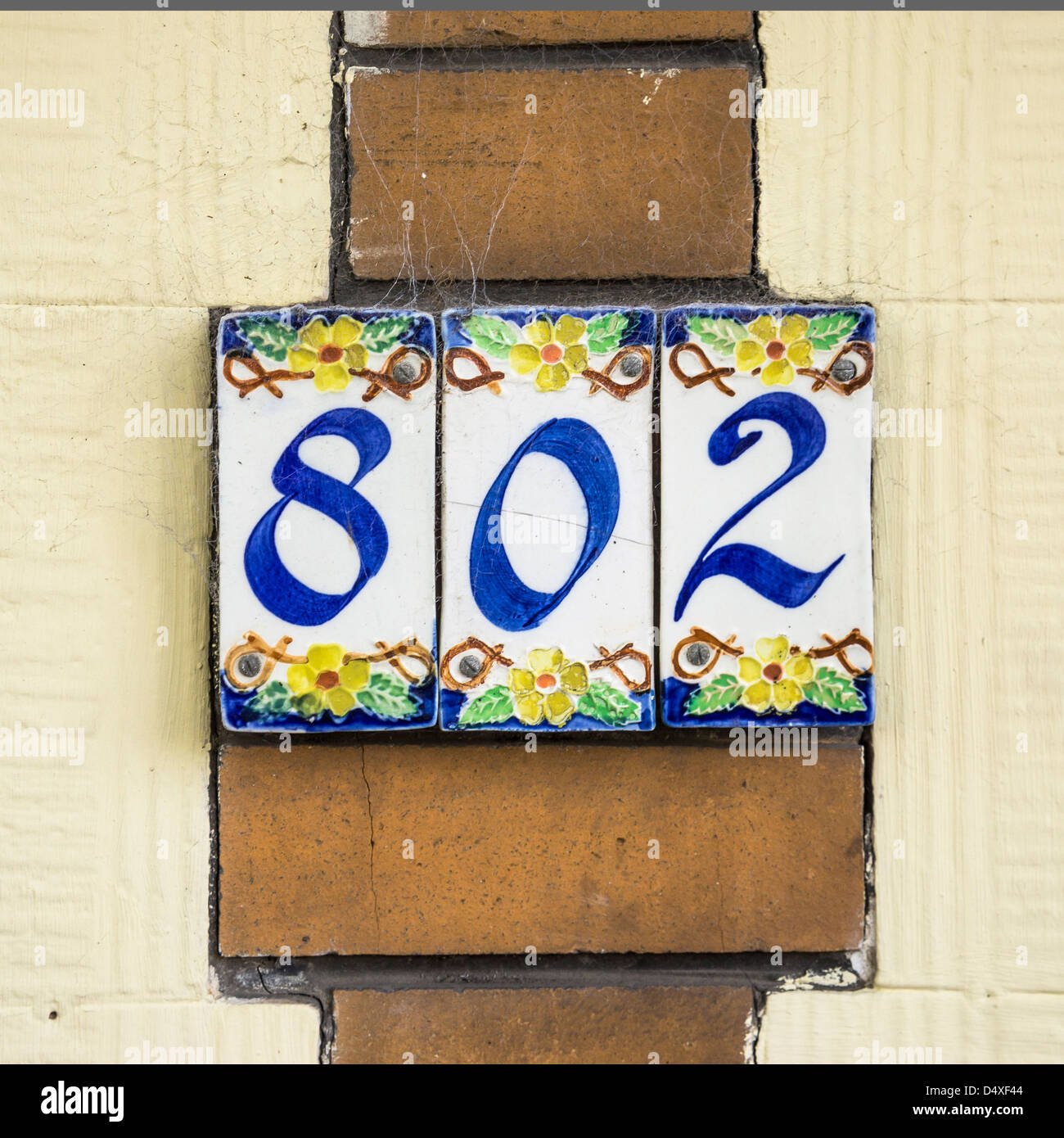 house number eight hundred and two made out of three separate ceramic ...
