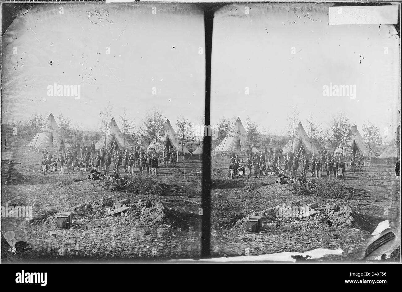 A Civil War camp scene photographed by Mathew Brady, capturing the ...