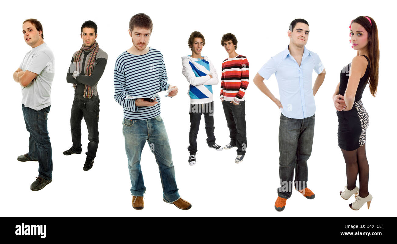 group of young people, isolated on white Stock Photo - Alamy