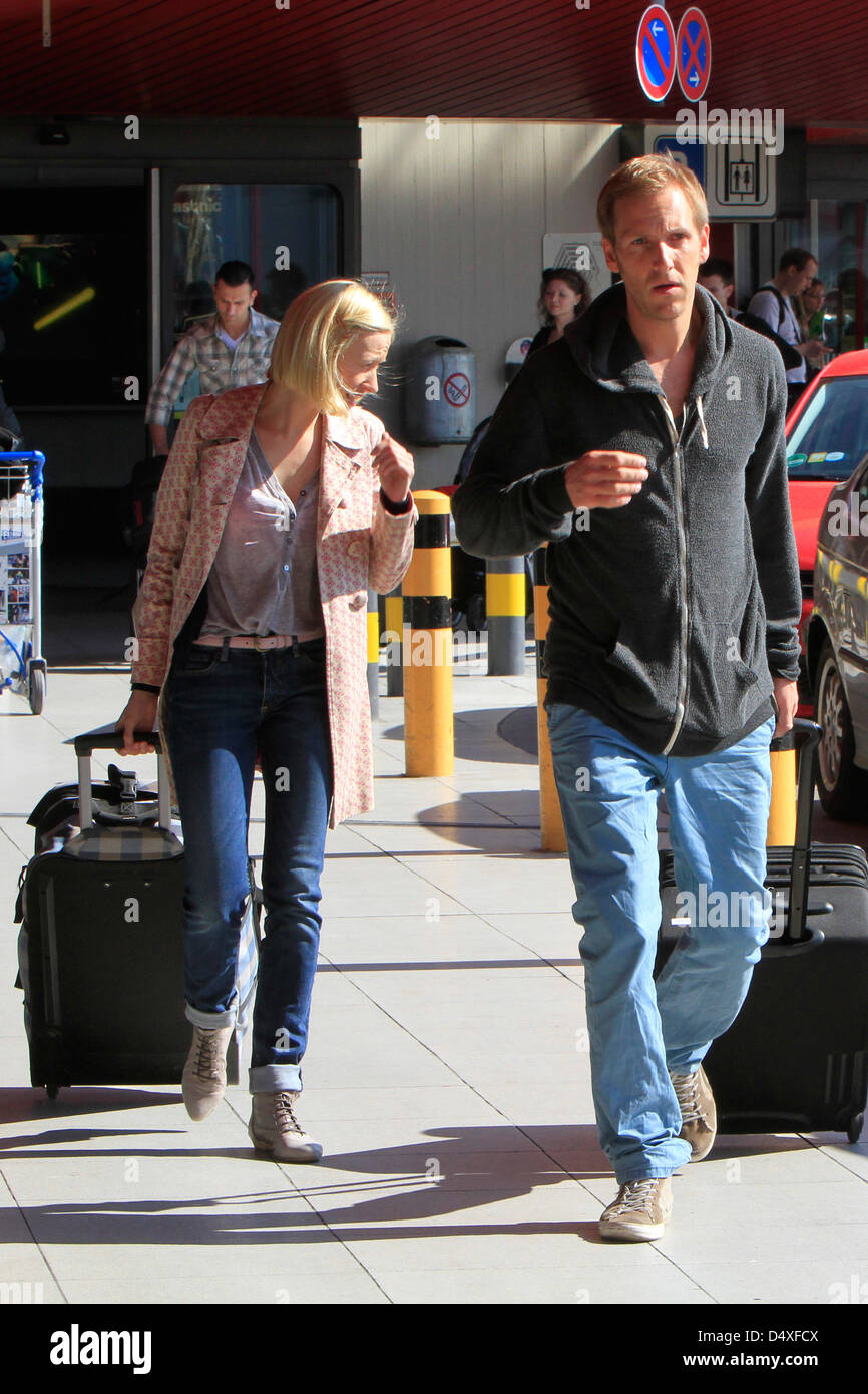 Jan Hahn seen at Tegel airport with an unidentified female who has a ...