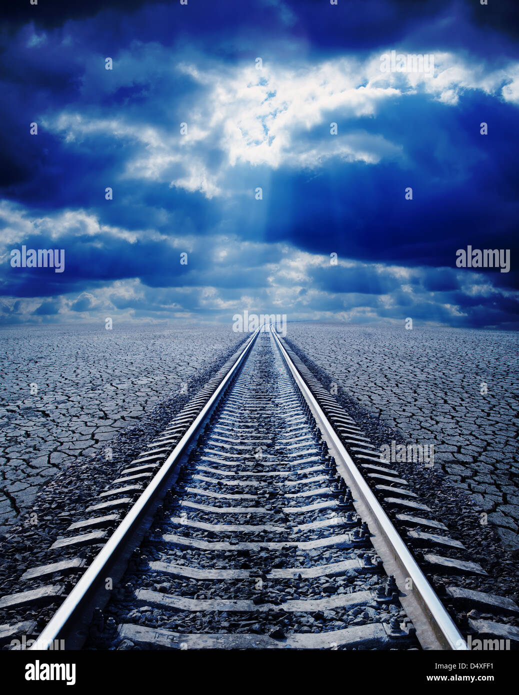 railroad at night Stock Photo - Alamy
