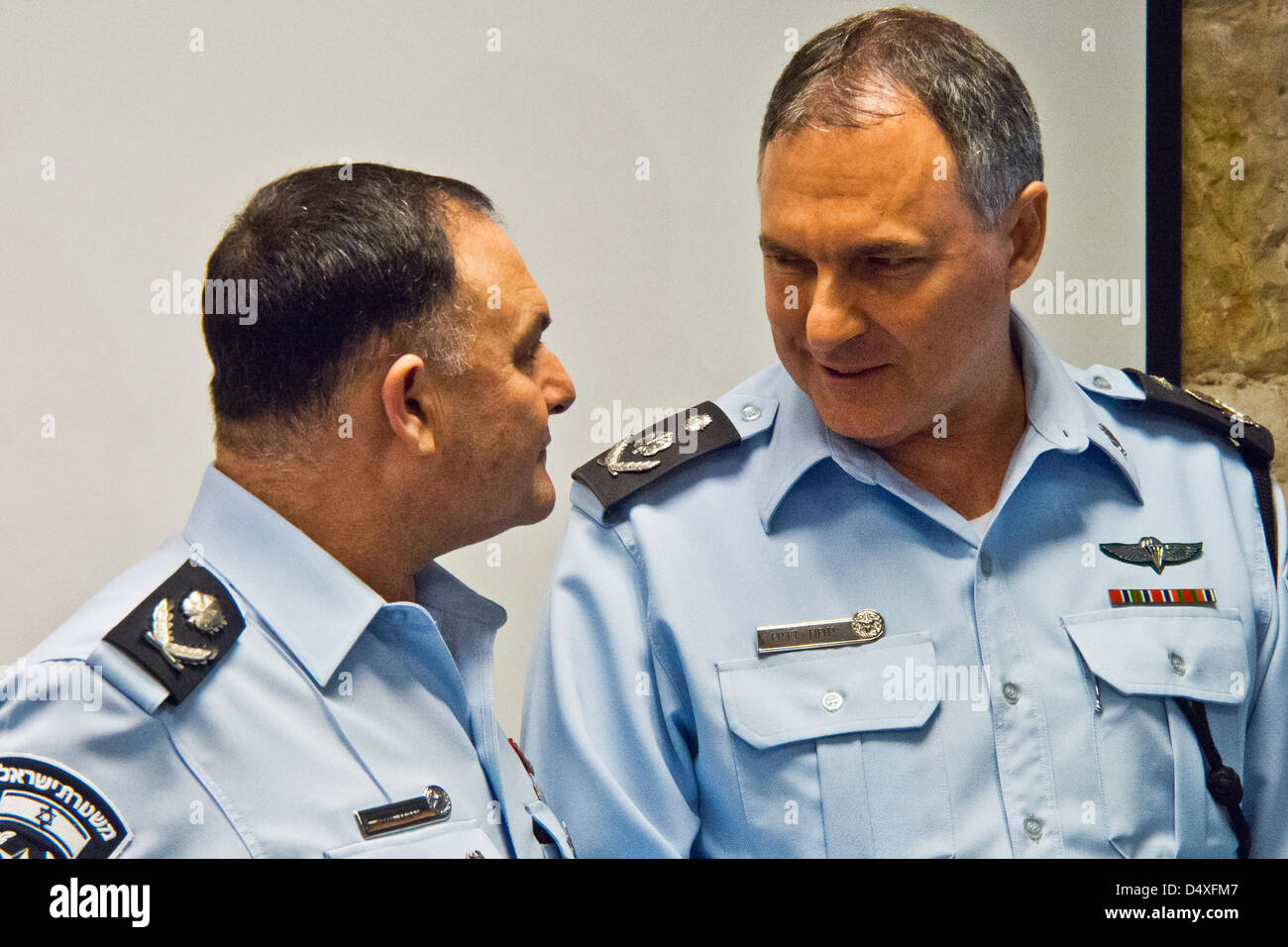 Israel Police Commissioner, Yohanan Danino (R), and Major General ...