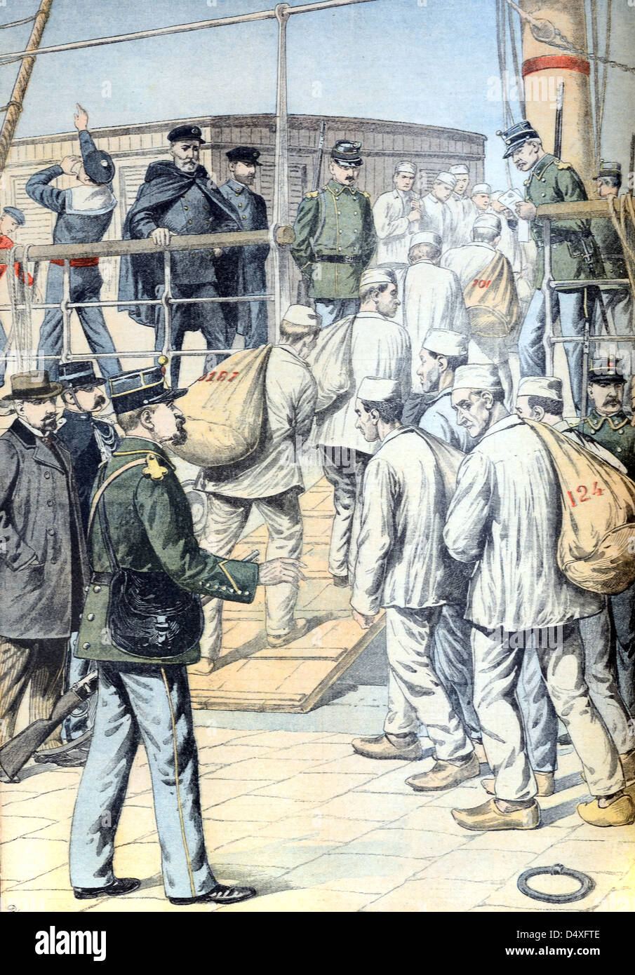 Loading Convicts on French Convict Ship for Transportation to Penal ...