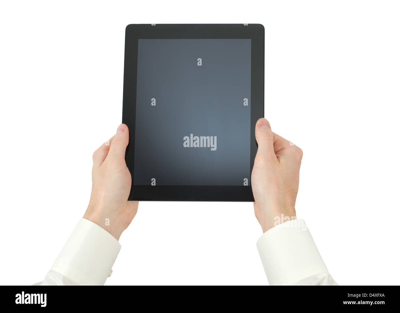 hands holding the tablet computer Stock Photo - Alamy