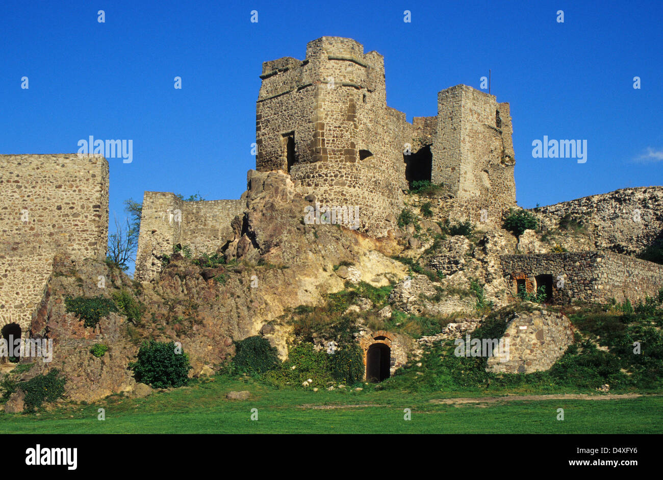 Ruins of medieval castle in town Levice, Levicky hrad, Slovakia Stock ...