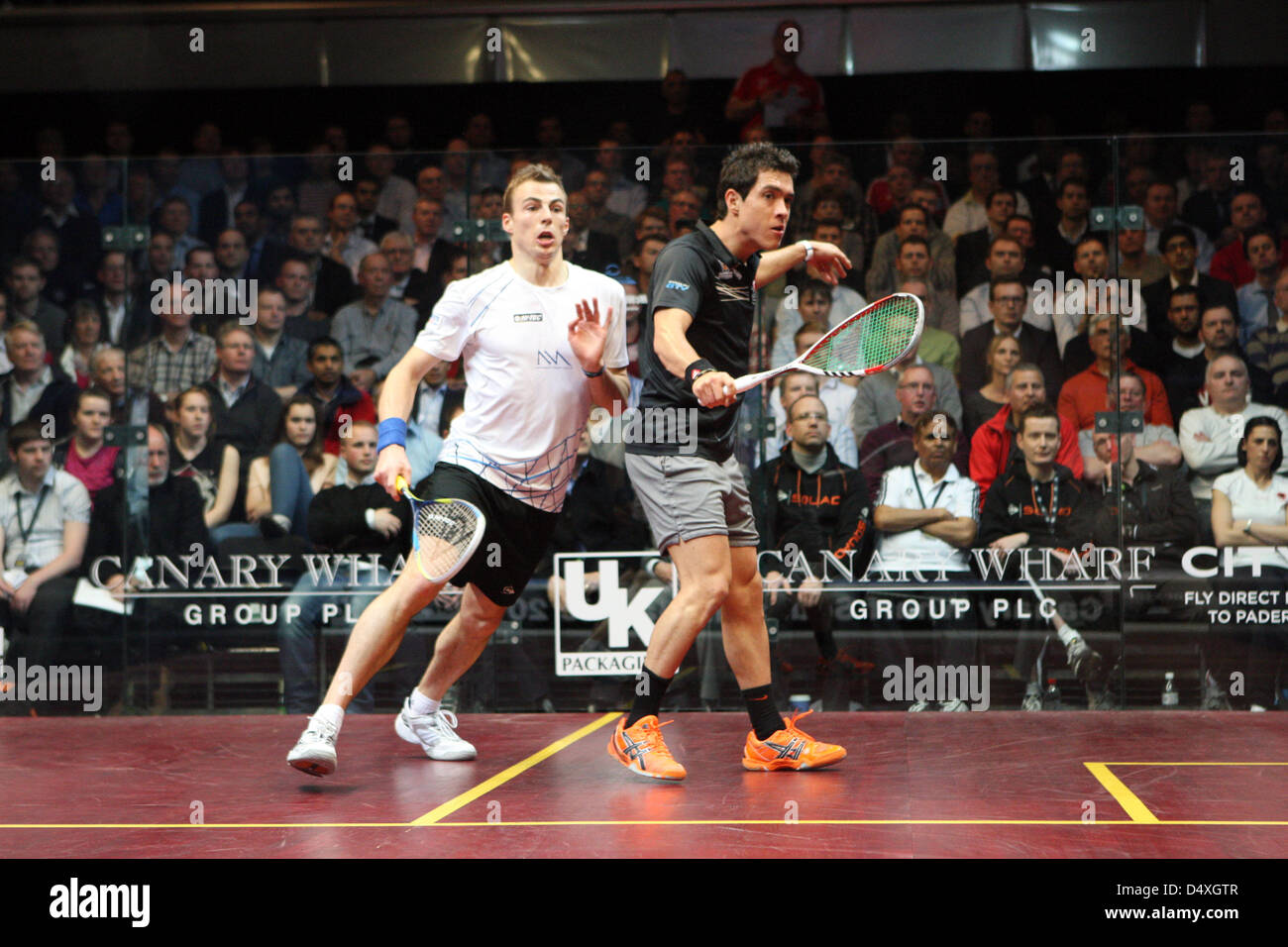 19.03.2013 Canary Wharf, London, England. Nick Matthew ( White Shirt ...