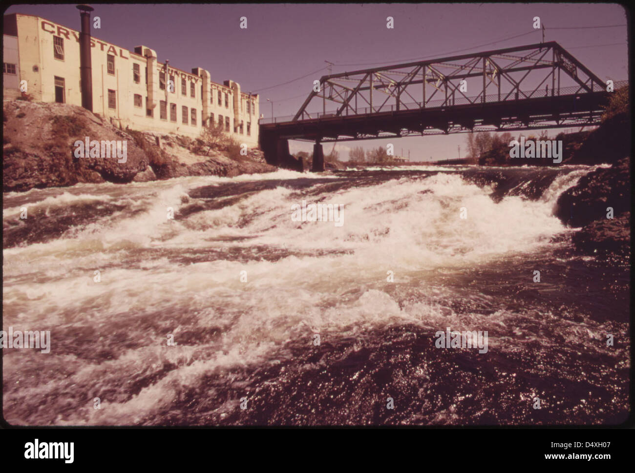 This May 1973 photograph captures the Spokane River and Falls in ...