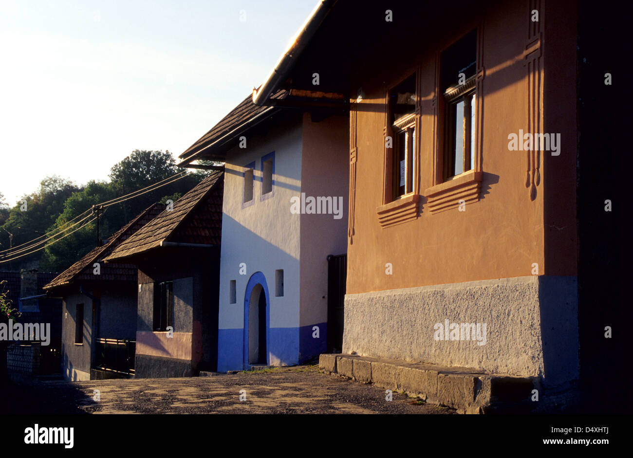Old rural houses in Brhlovce, Hont region, Slovakia Stock Photo - Alamy