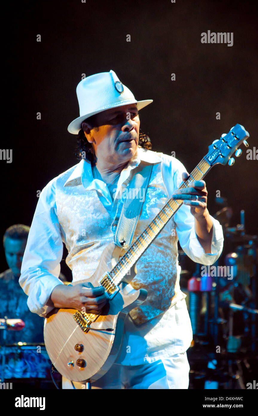 Carlos Santana concert Crocus City Hall in Moscow. July 17, 2011 Stock ...