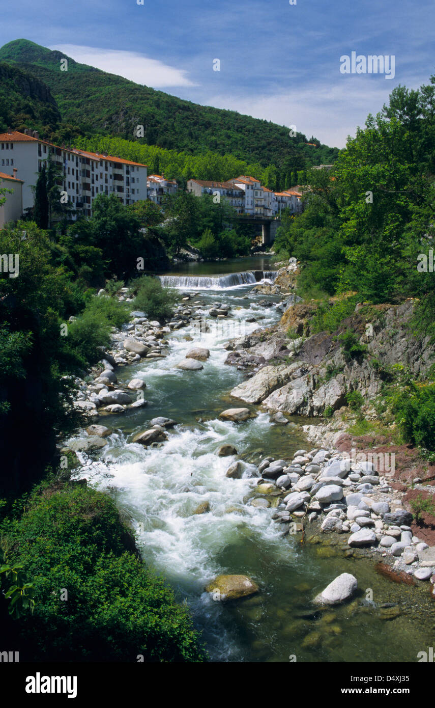 Amelie les bains Palalda and Le Tech river, Eastern Pyrenees, Languedoc ...
