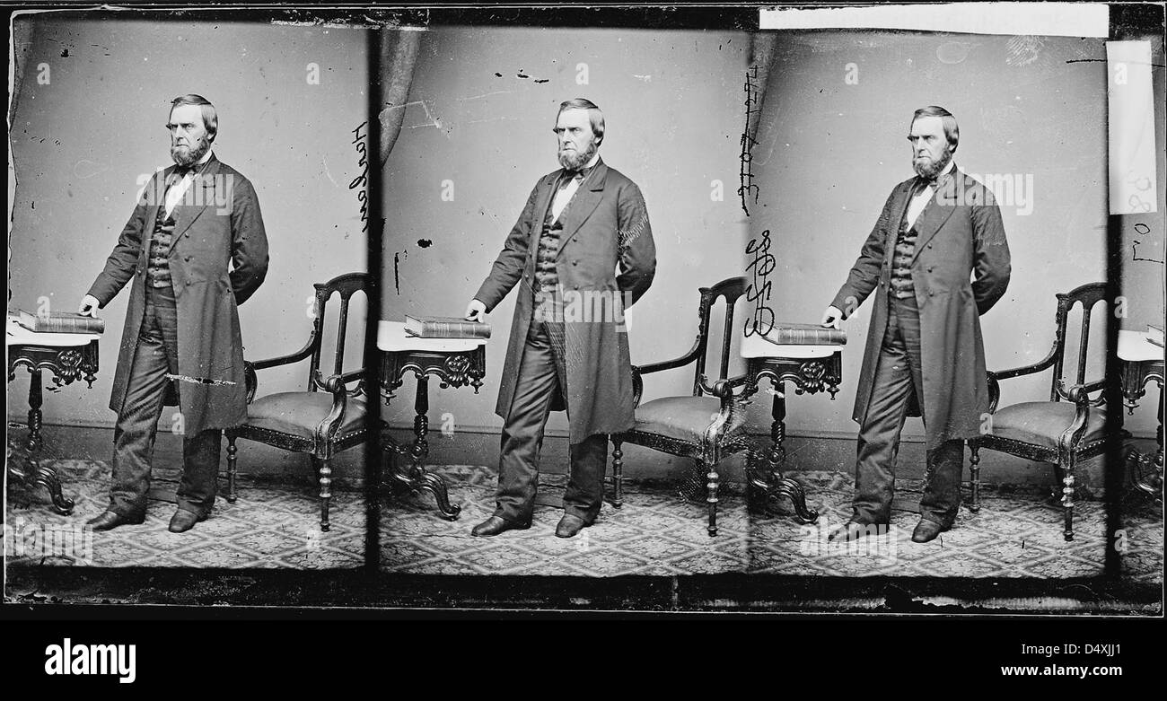 A portrait of Hon. James Harlan, taken by Mathew Brady during the Civil ...