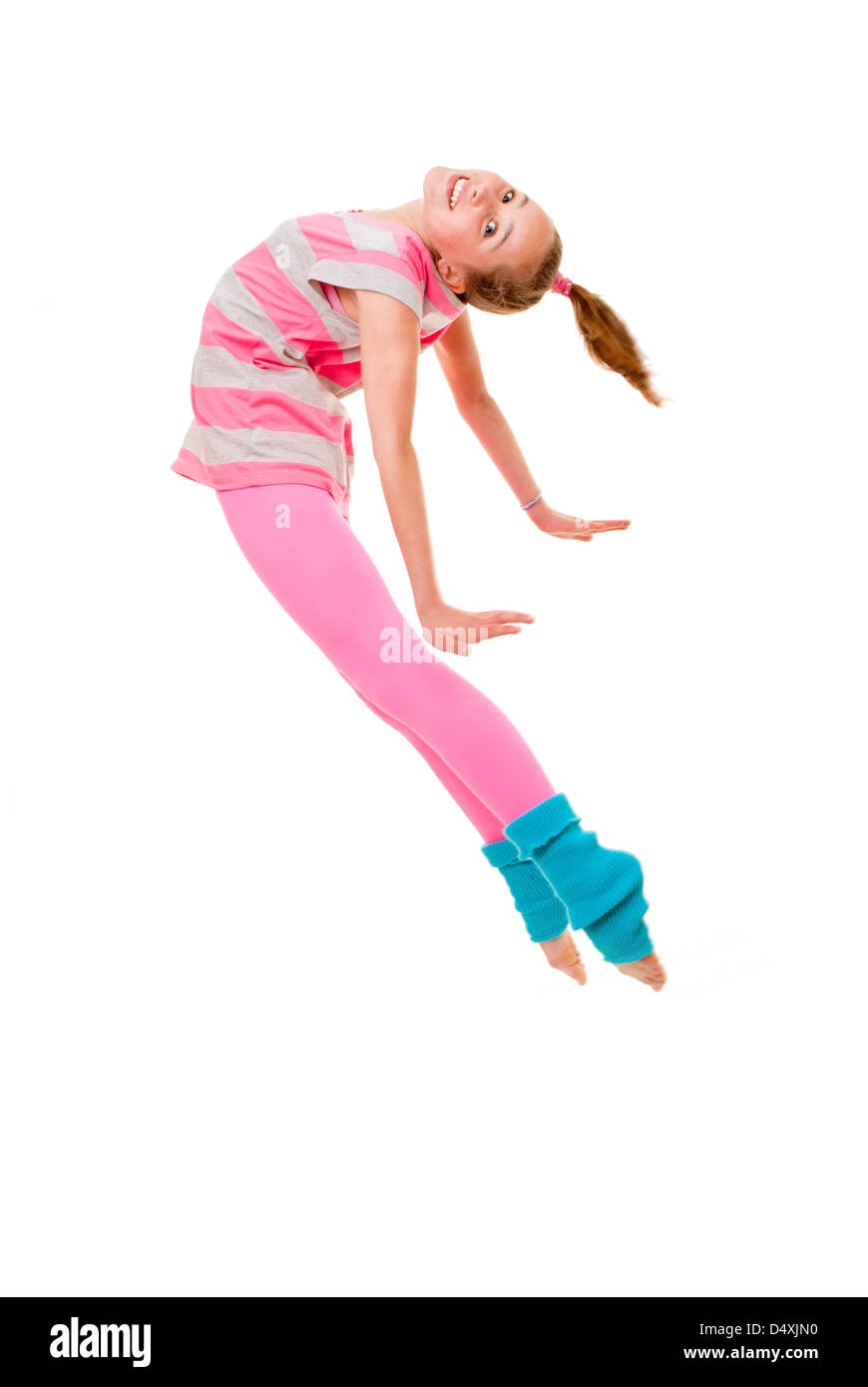 happy smiling ballet dancing child jumping Stock Photo - Alamy