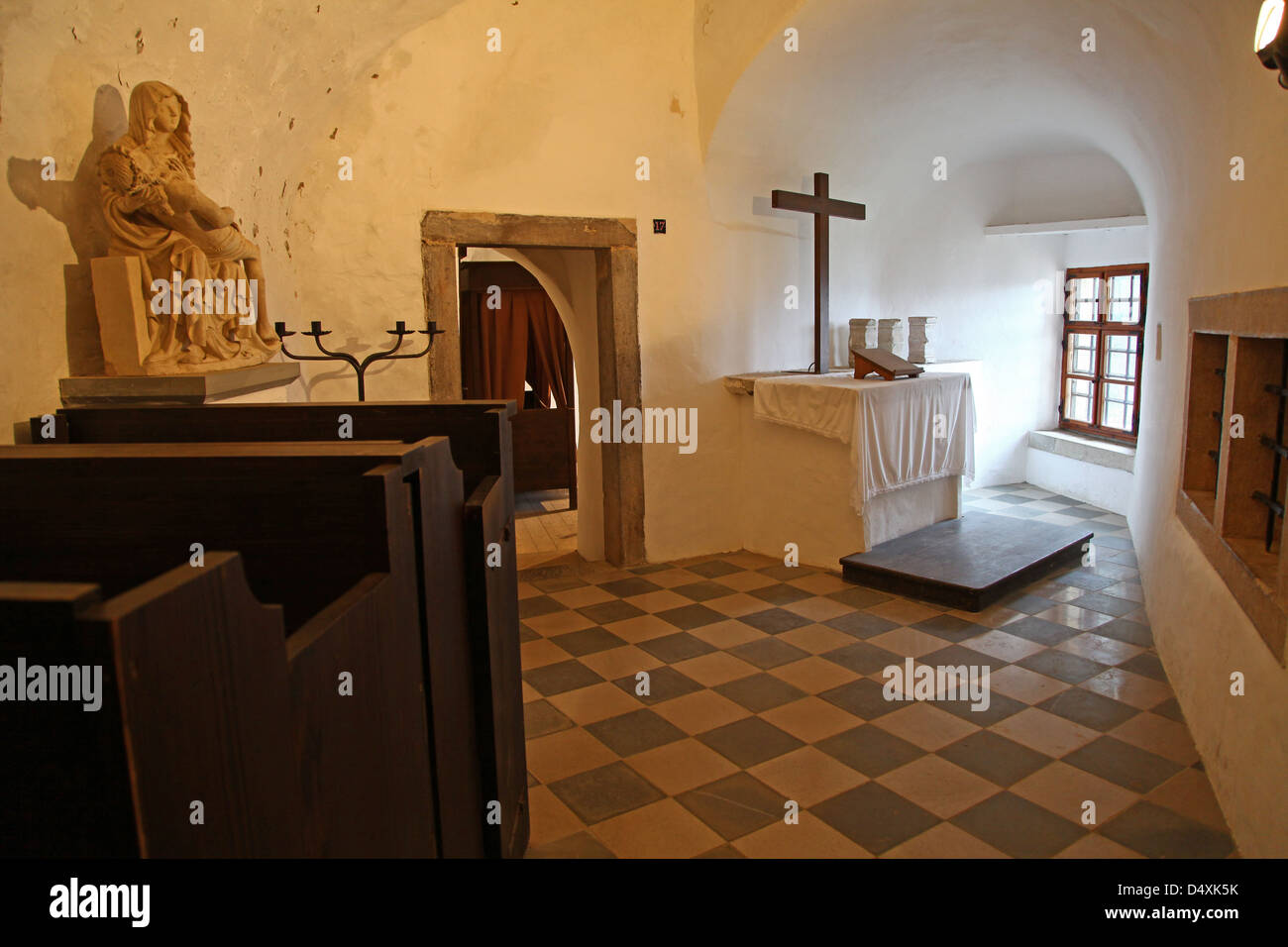 A chapel and altar inside Predjama Castle Slovenia Stock Photo - Alamy