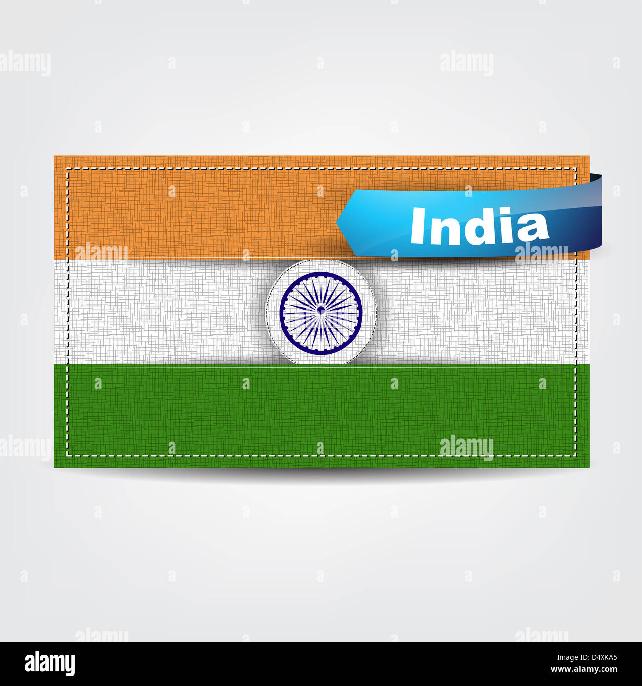 Fabric texture of the flag of India with a blue bow Stock Photo - Alamy