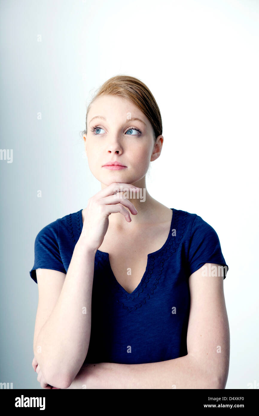 Portrait perplexed thoughtful woman hi-res stock photography and images ...