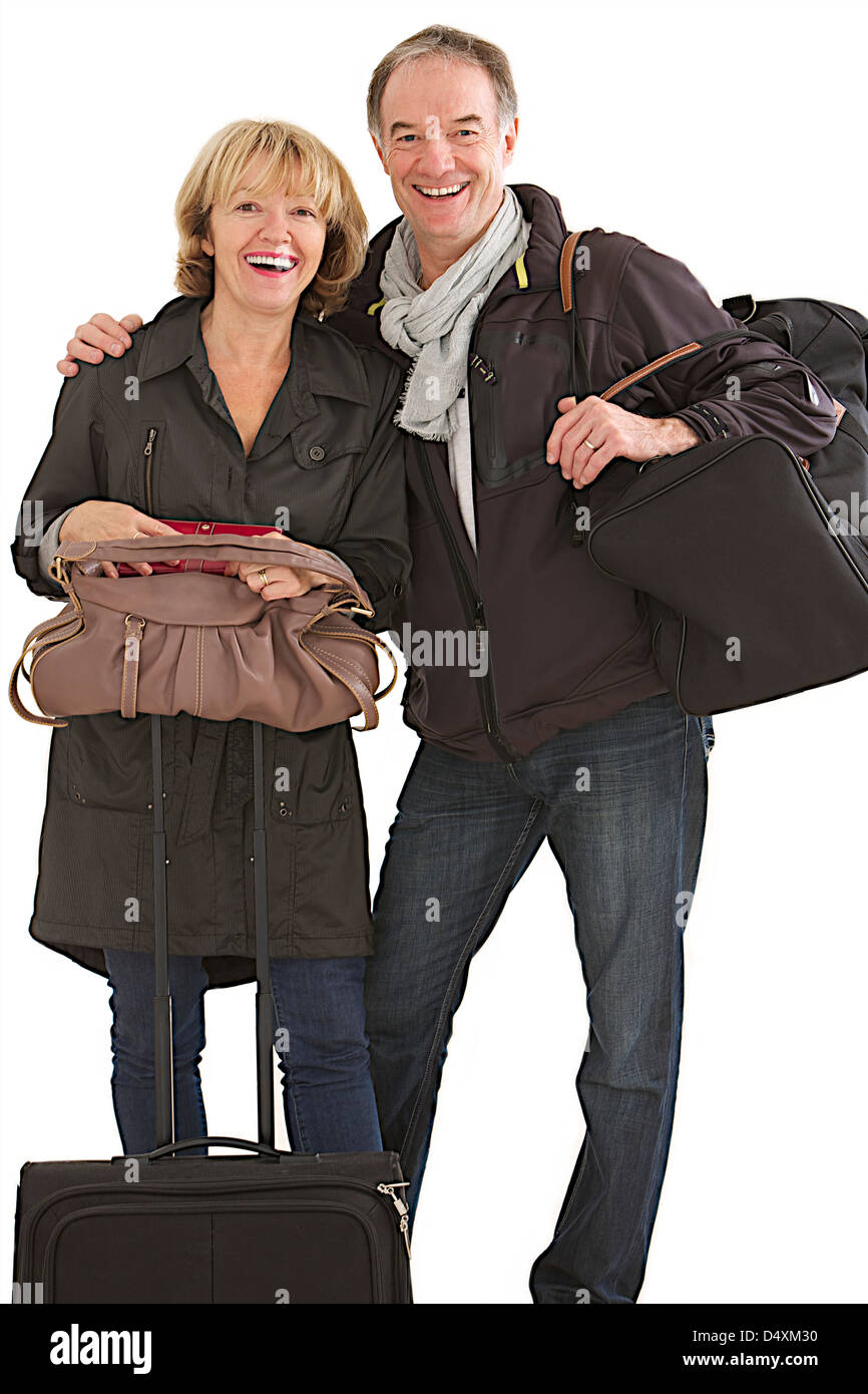 Mature couple suitcases hi-res stock photography and images - Alamy