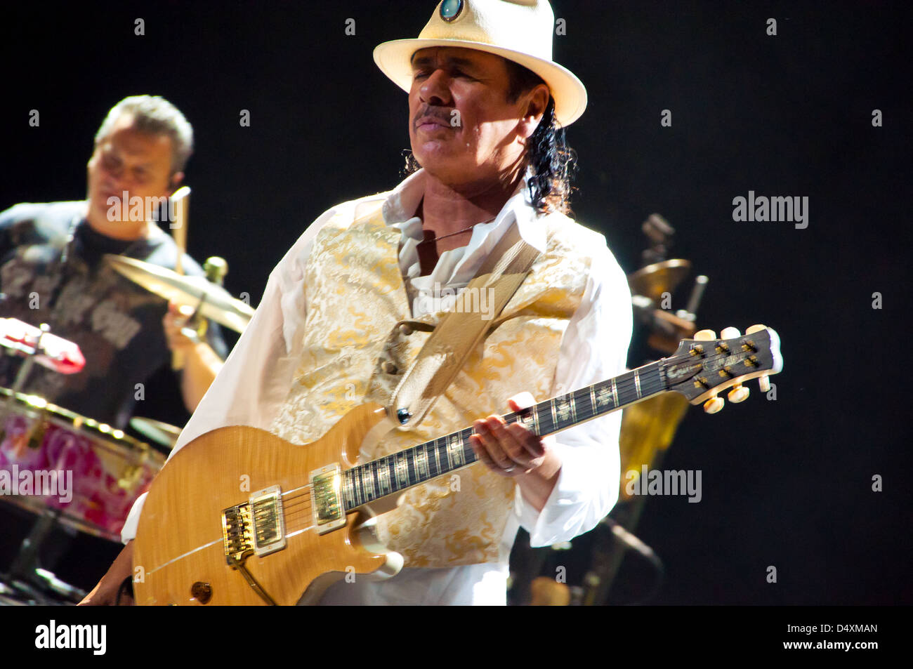 Carlos Santana and Karl Perazzo. Carlos Santana concert Crocus City ...