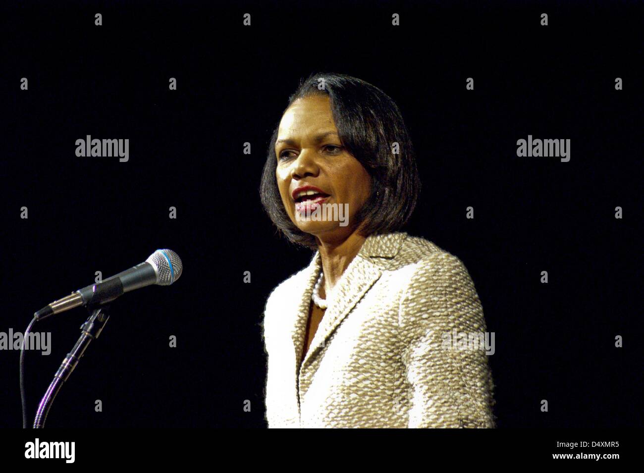 Former Secretary of State Condoleezza Rice speaking at The LBJ Library ...