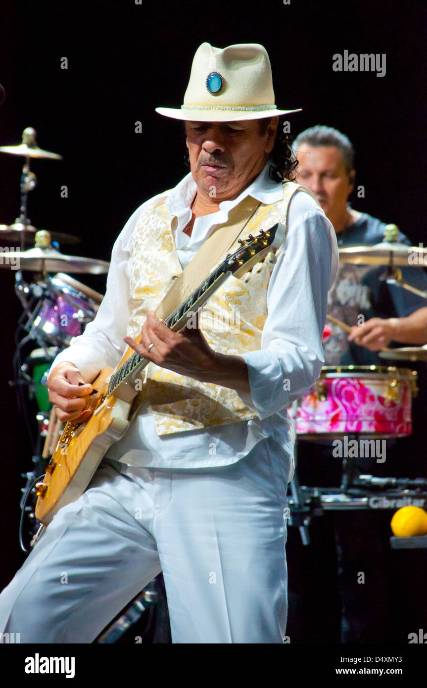 Carlos Santana and Karl Perazzo. Carlos Santana concert Crocus City ...