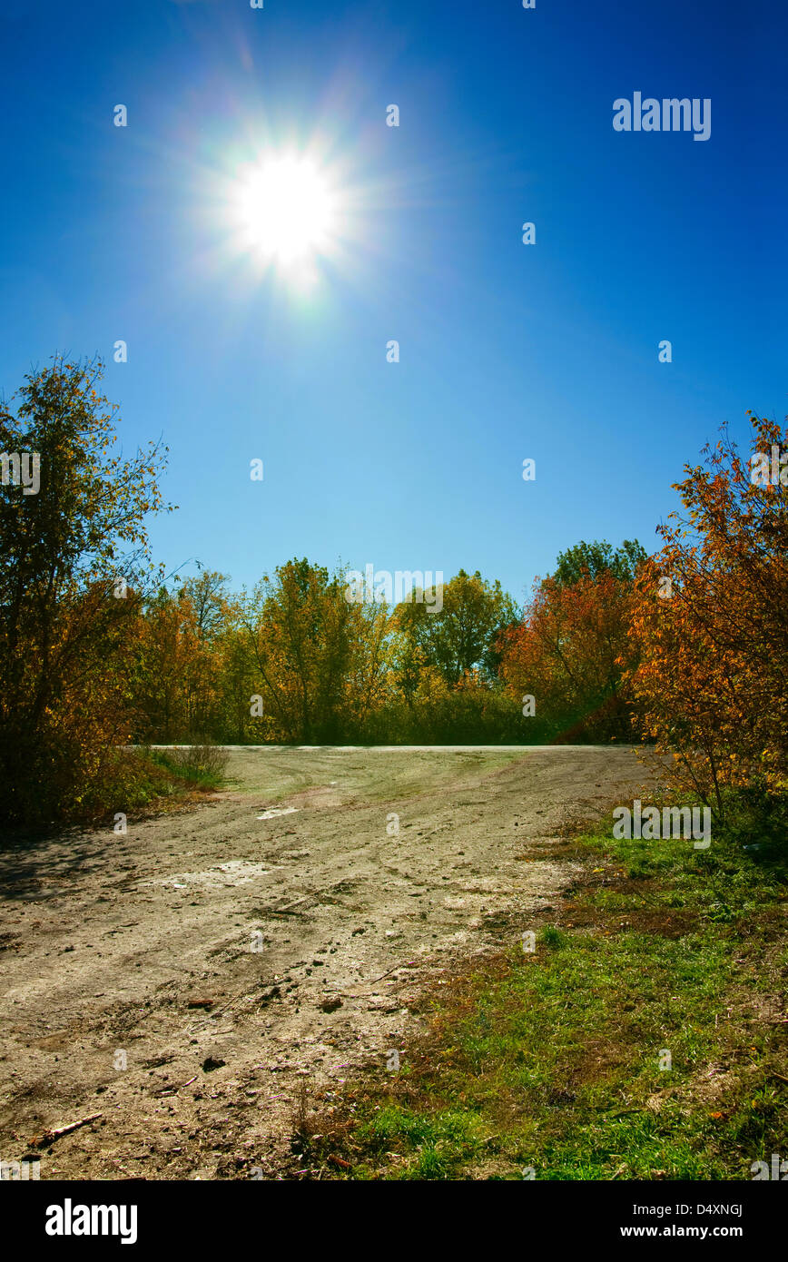 Old ground road with sun Stock Photo - Alamy