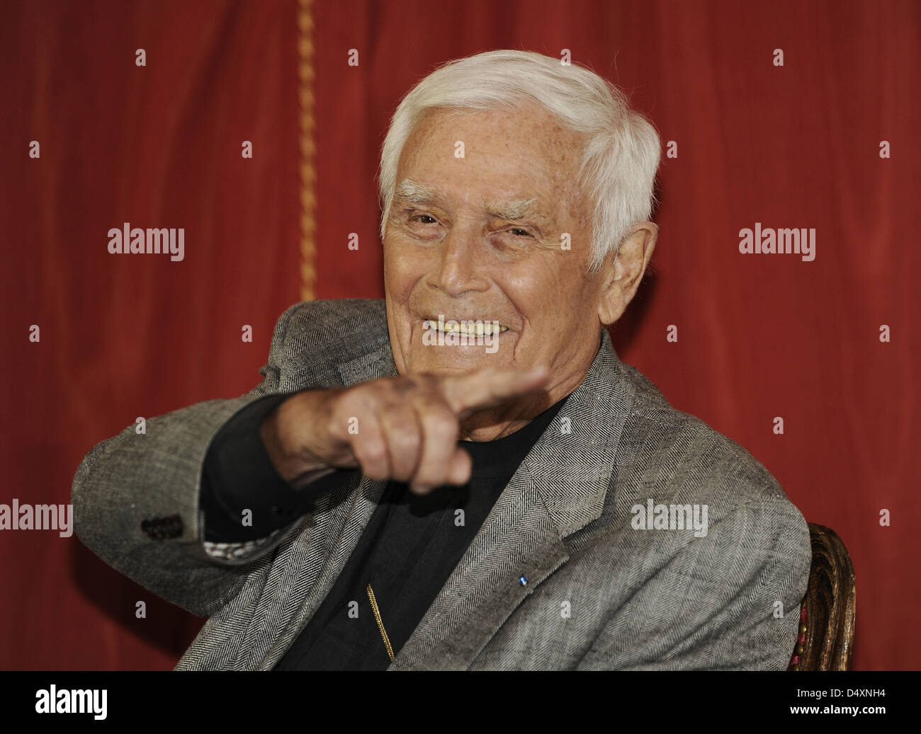 Joachim Fuchsberger presents the German ARD documentary report ...