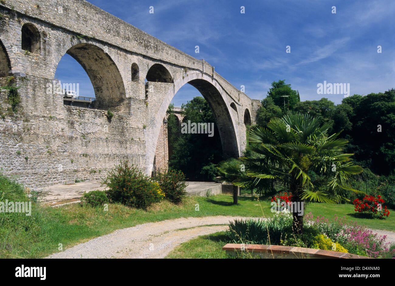 Pont du Diable bridge, Ceret, Eastern Pyrenees, Languedoc-Roussillon ...