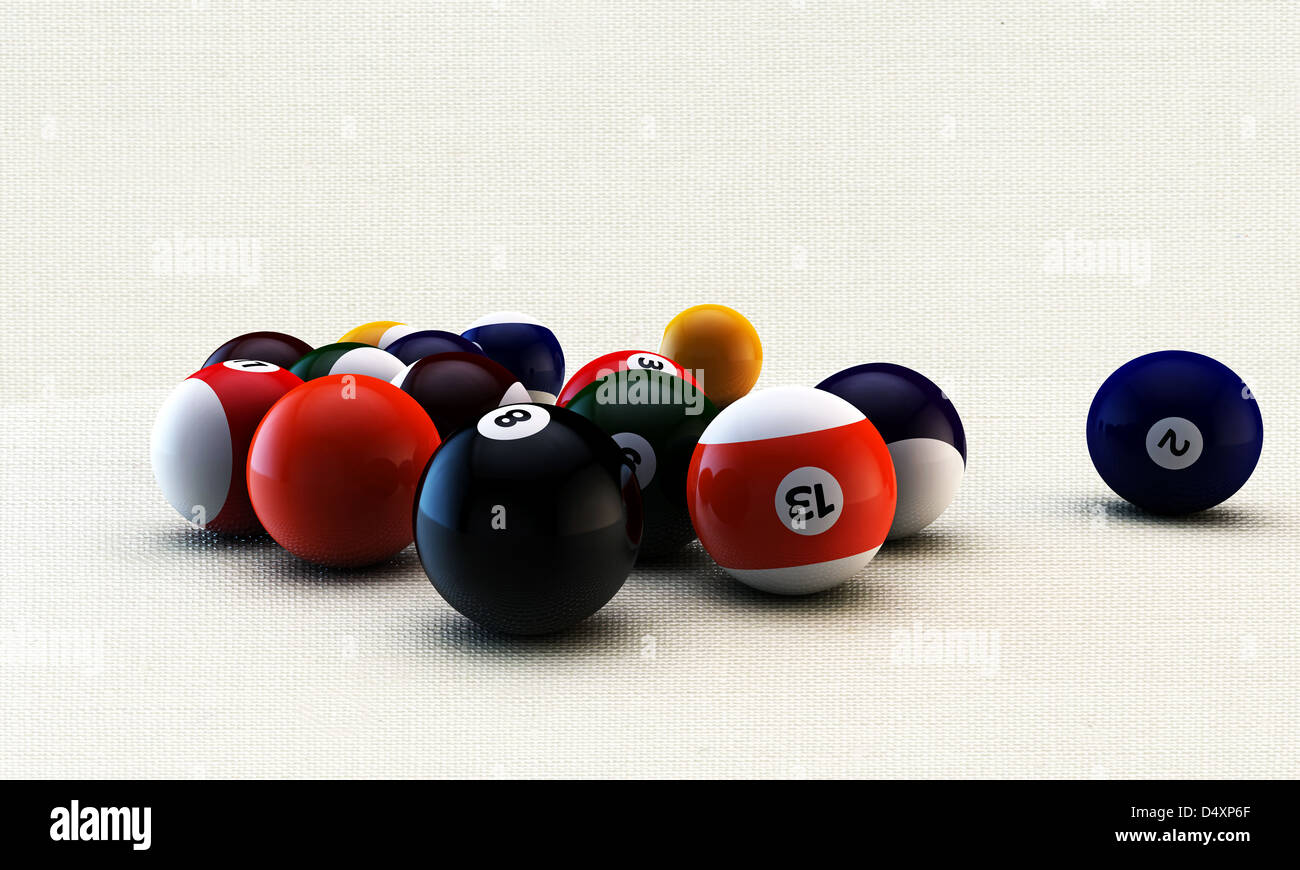 Balls set up on pool table hi-res stock photography and images - Alamy