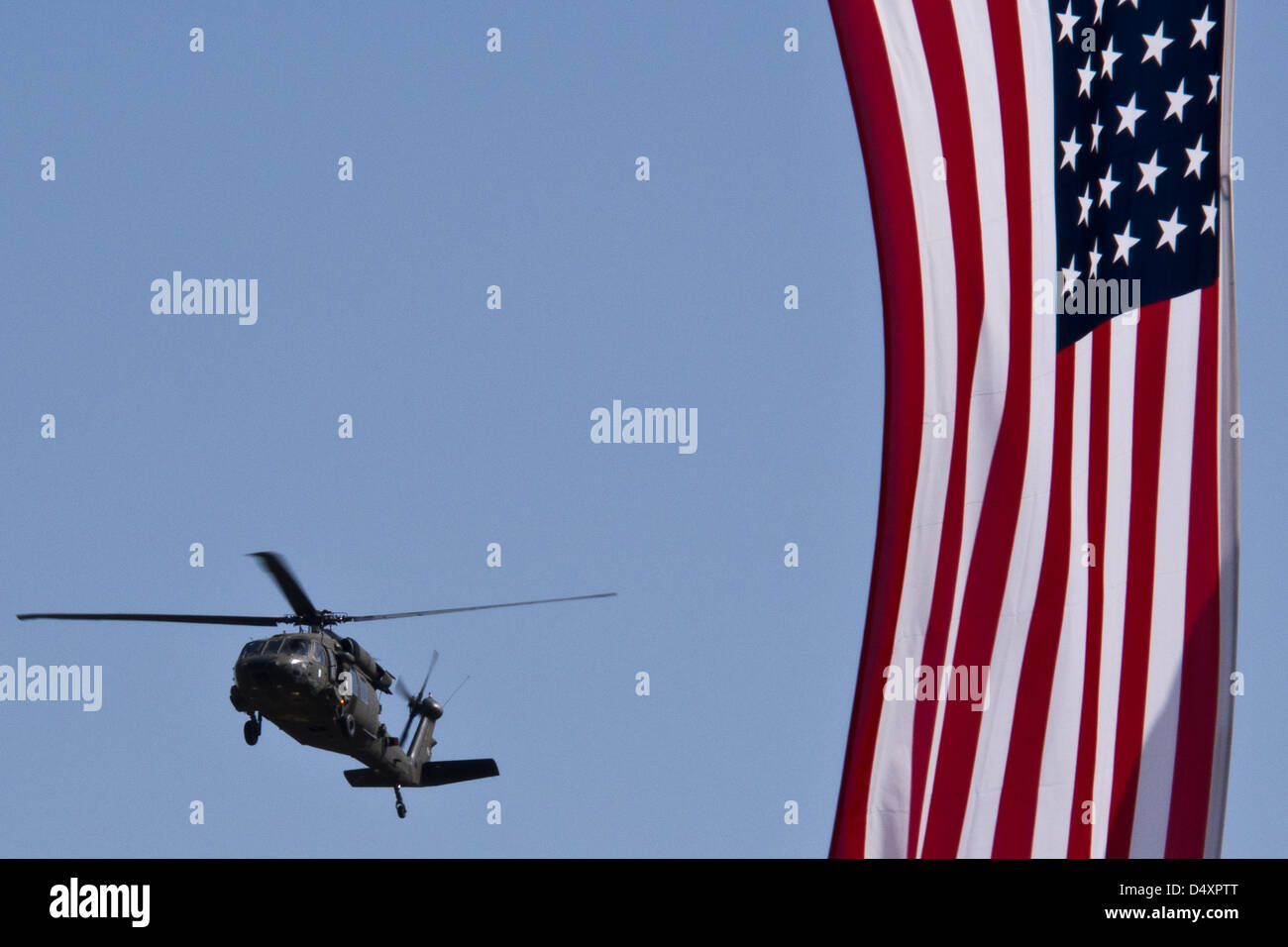 Jerusalem, Israel. 20th March 2013. Marine One lands at the Givat Ram ...