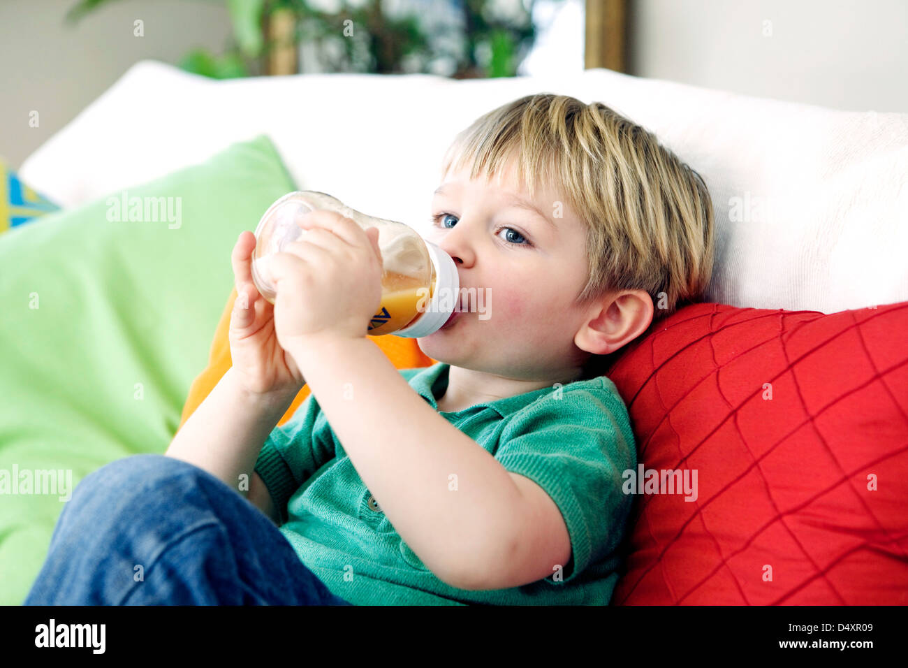 CHILD WITH COLD DRINK Stock Photo - Alamy