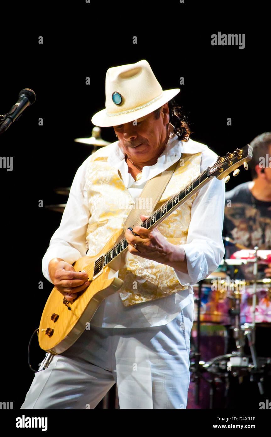 Carlos Santana and Karl Perazzo. Carlos Santana concert Crocus City ...
