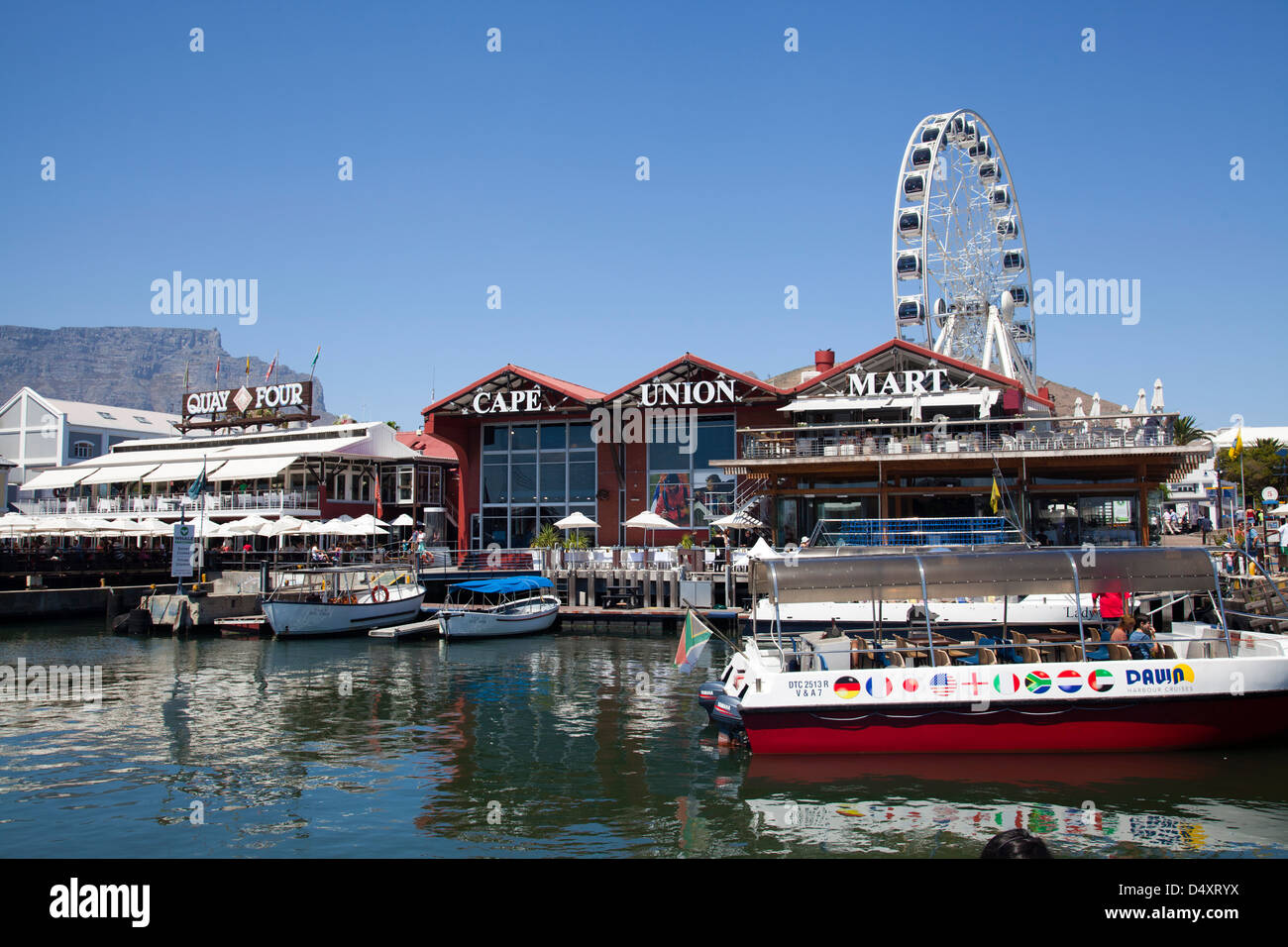 Cape Town Waterfront Basin with Restaurants - South Africa Stock Photo ...
