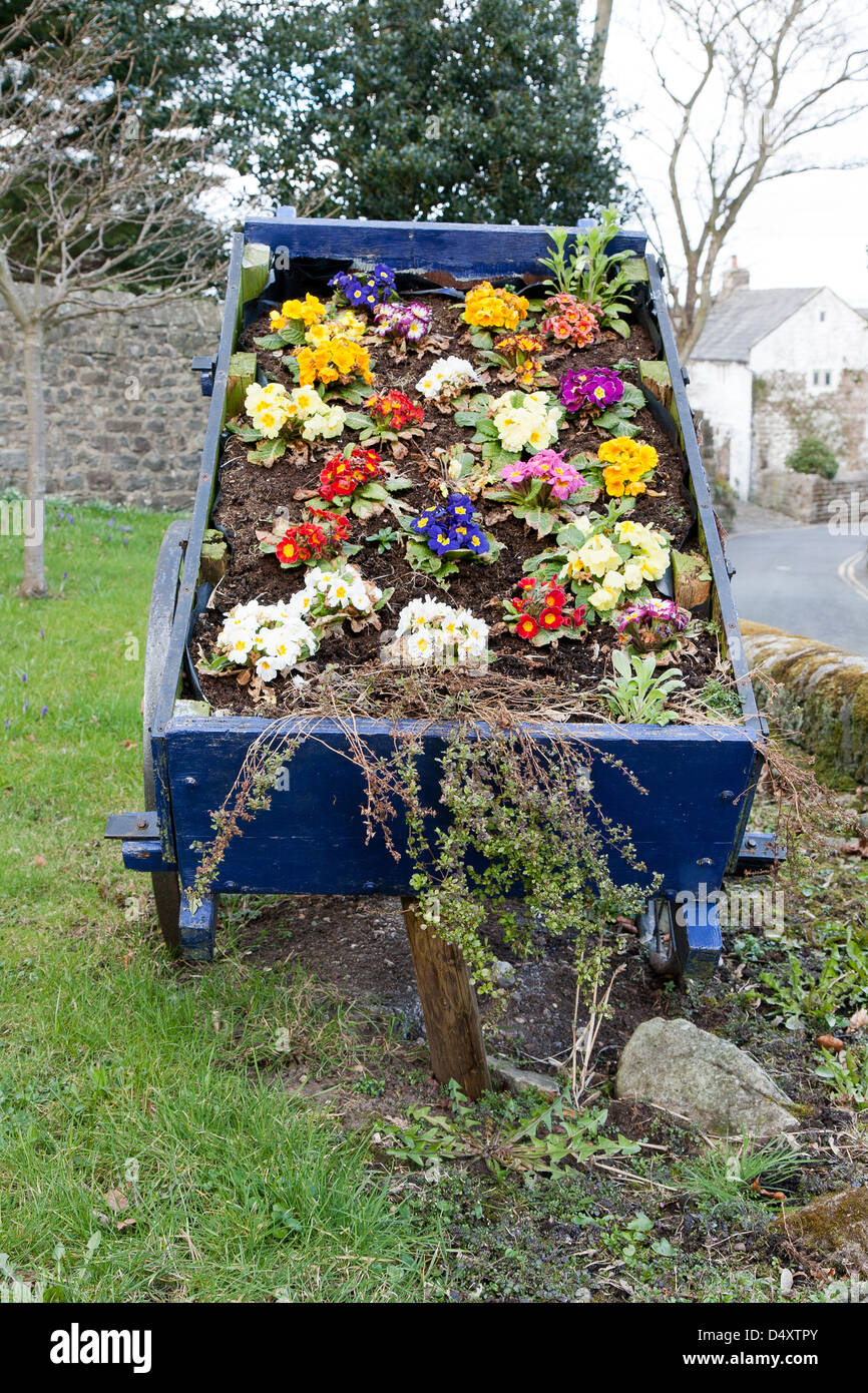 Heysham Lancashire, England a barrow of flowers Stock Photo - Alamy