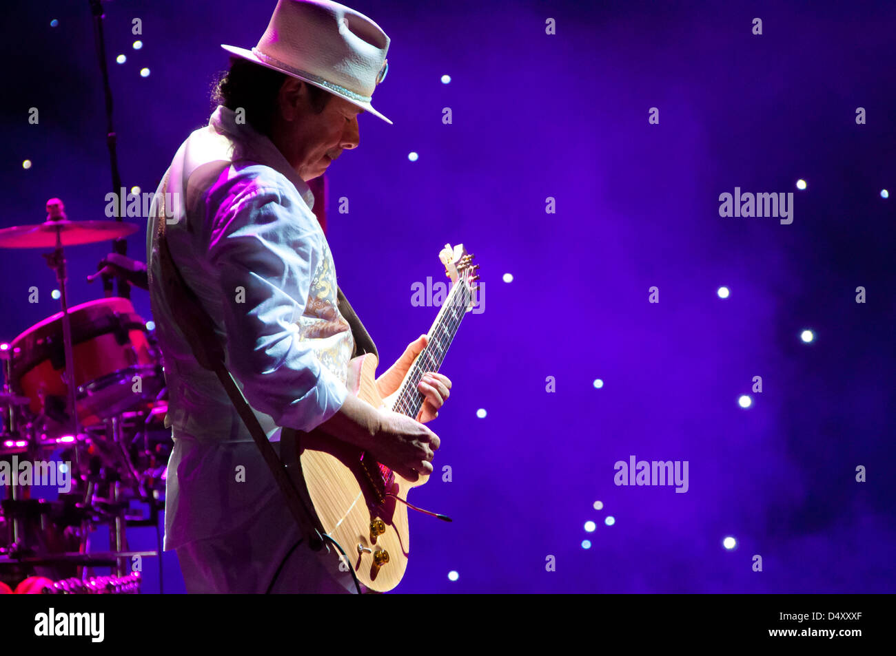 Carlos Santana concert Crocus City Hall in Moscow. July 17, 2011 Stock ...
