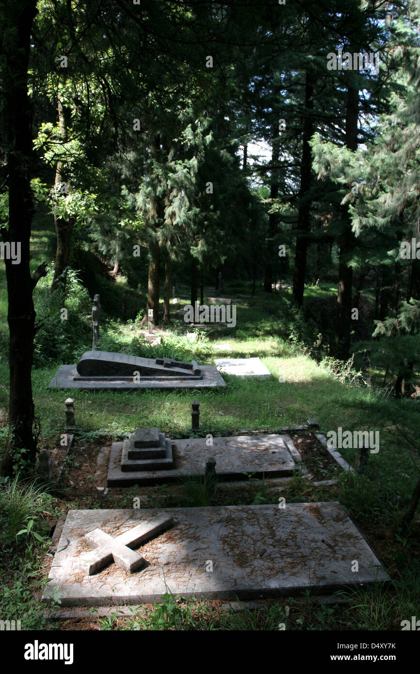 Christ Church Cemetery on Camel's Back Road in Mussoorie Stock Photo ...