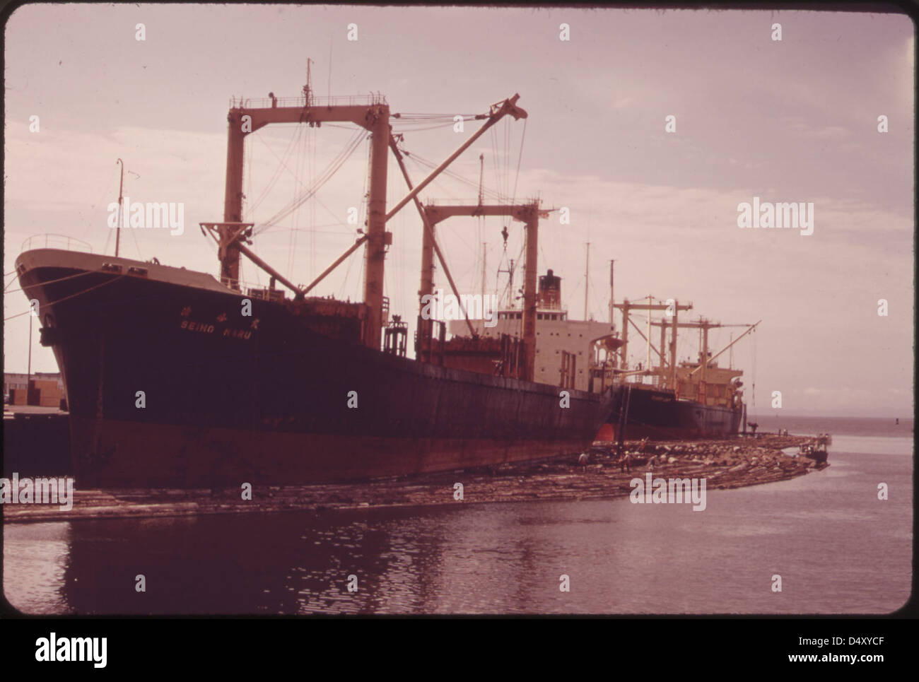 In May 1973, logs were loaded onto ships at the mouth of the Columbia ...