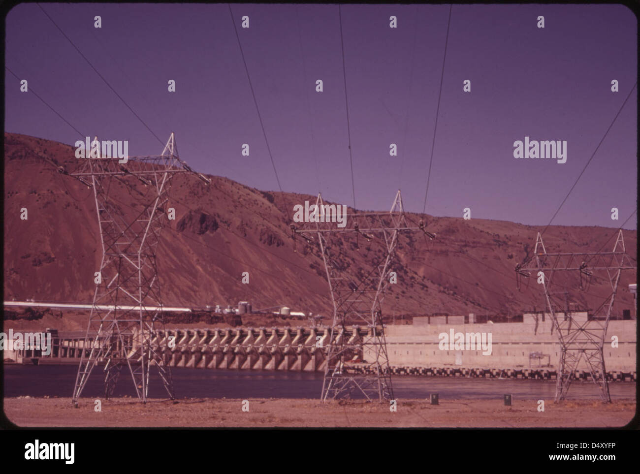 The Dalles Dam on the Columbia River, photographed in May 1973 ...