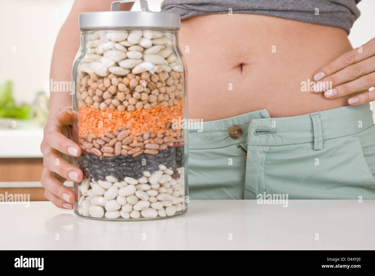 Close up on different varietes of beans Stock Photo - Alamy