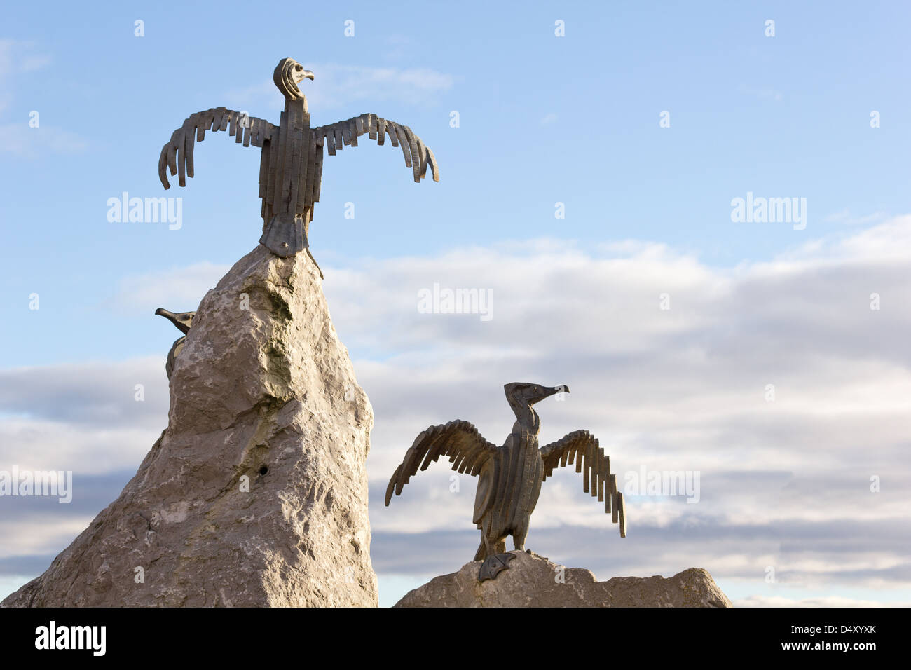 Morecambe Lancashire, England with a bird statue Stock Photo - Alamy