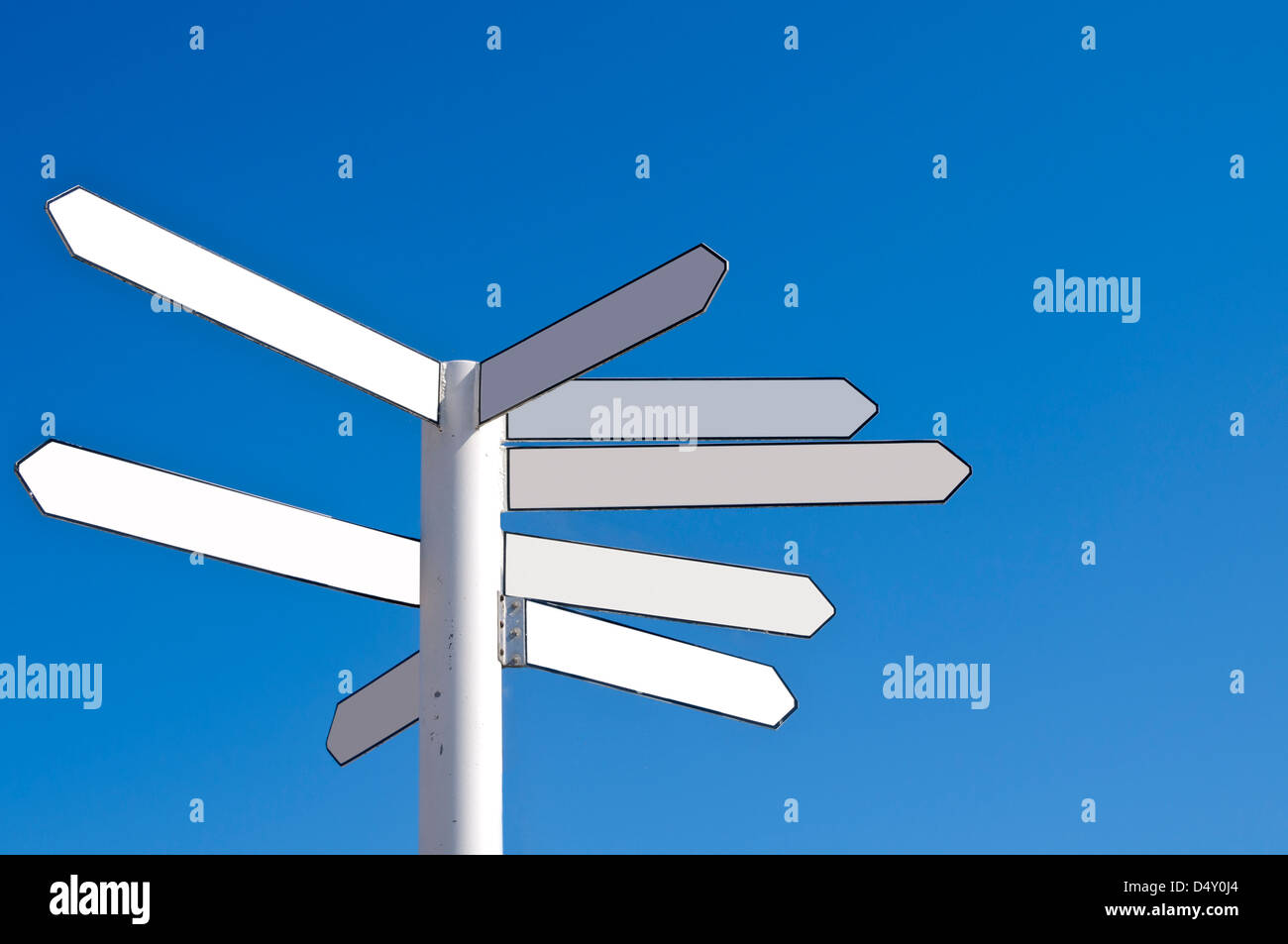 Blank direction signpost Stock Photo - Alamy
