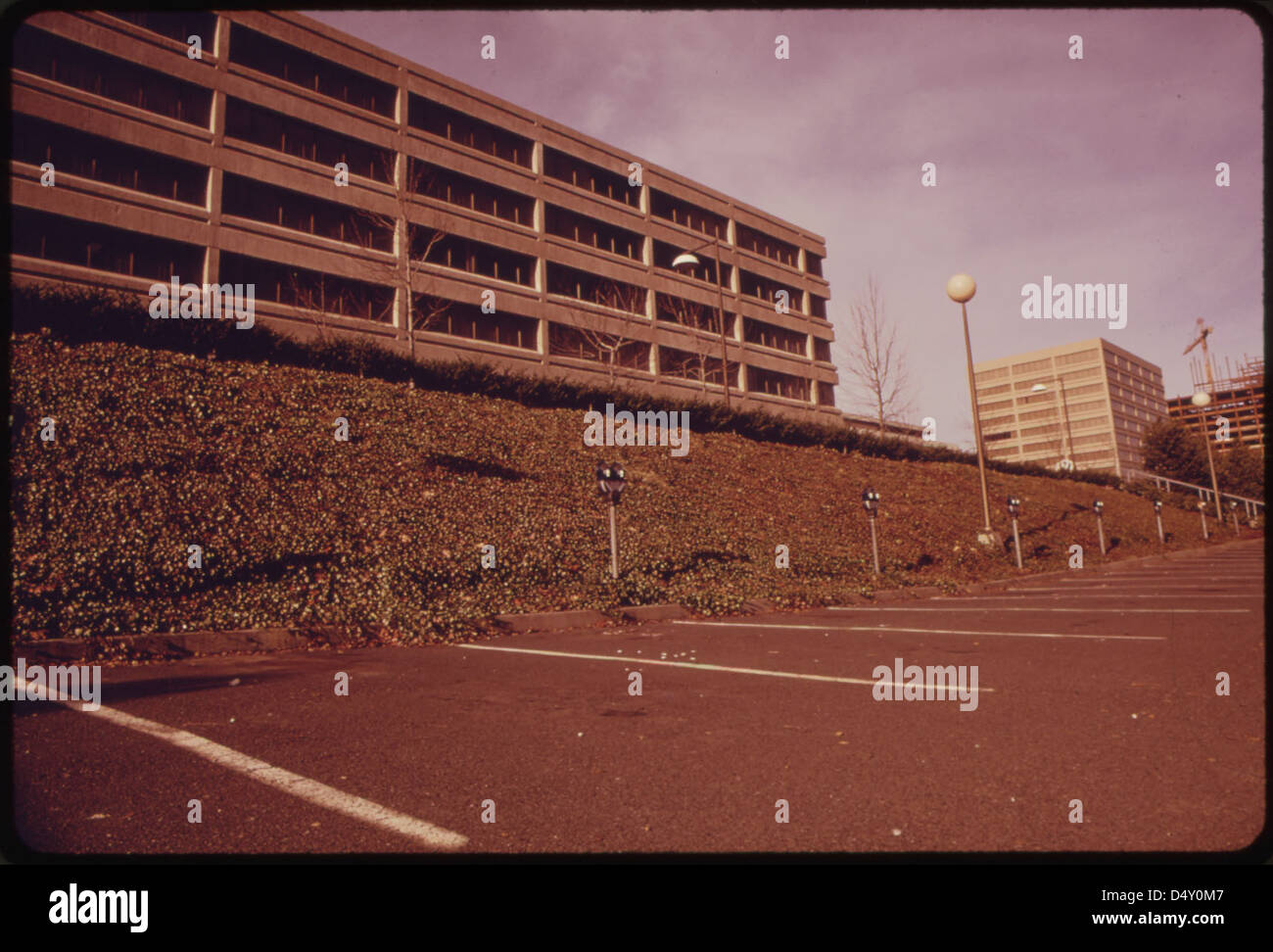 A 1973 photo of an empty parking lot in Portland during the fuel crisis ...
