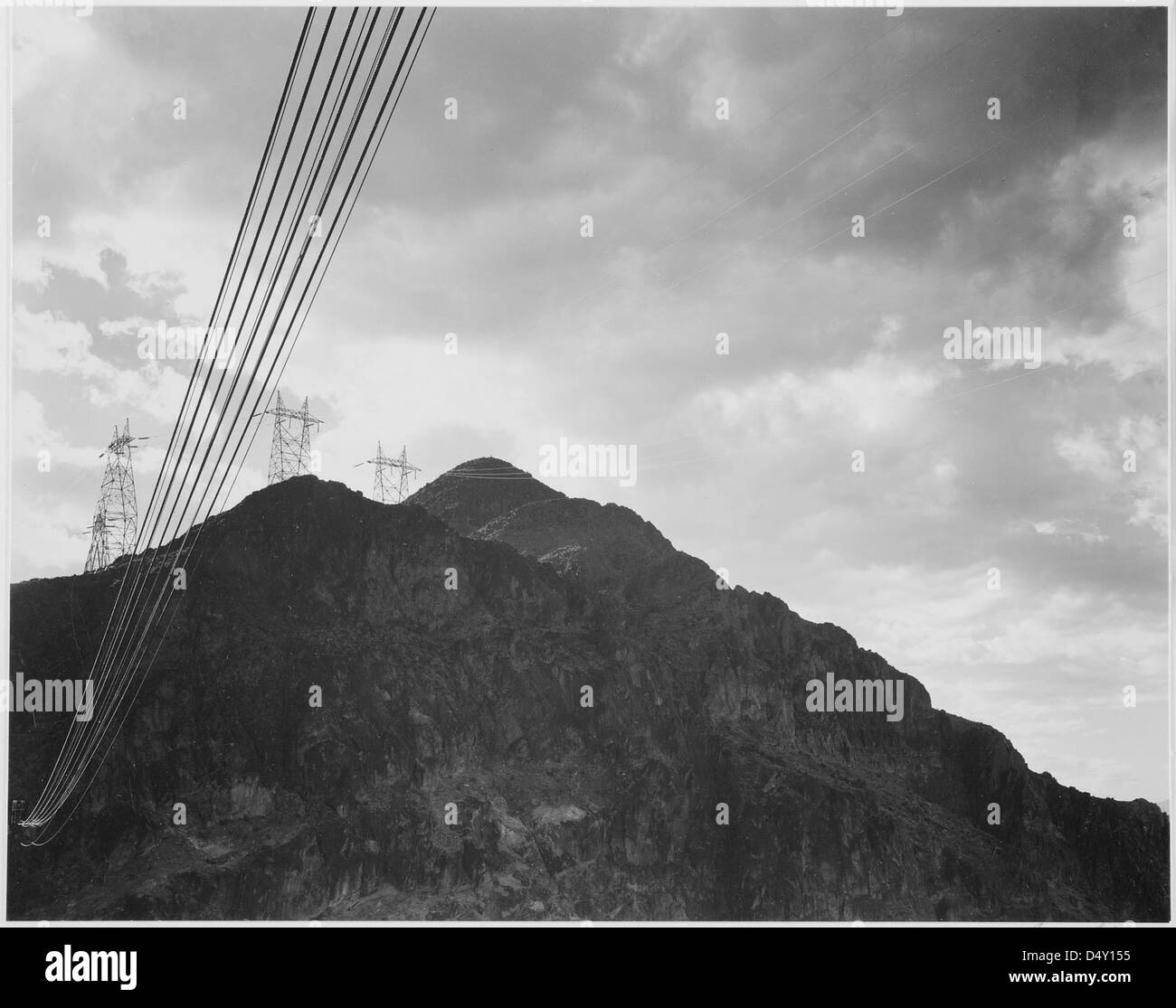 Electrical transmission lines crossing river hi-res stock photography ...