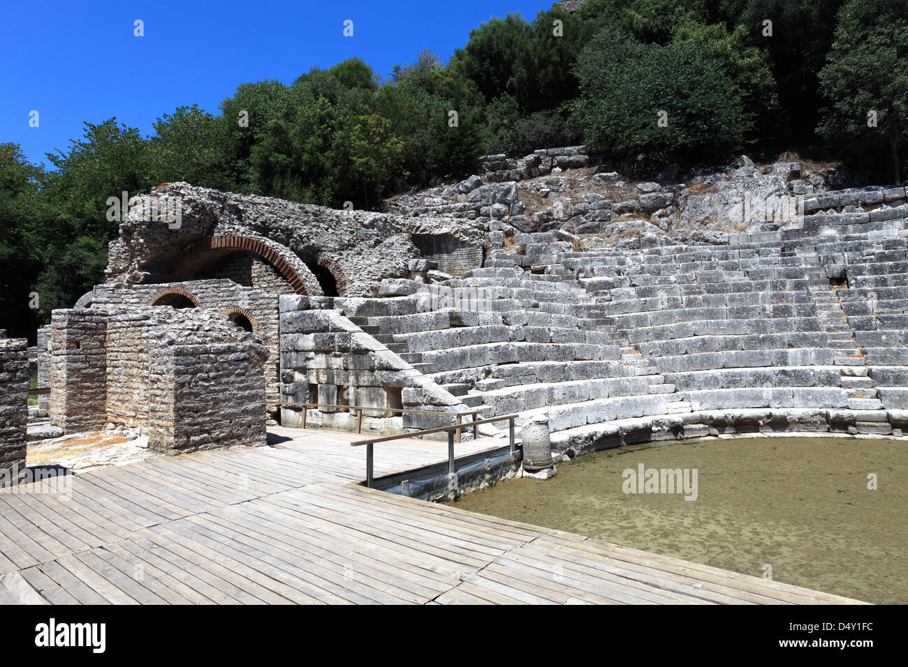 Ruins of the Great Theatre, ancient Butrint, UNESCO World Heritage Site ...