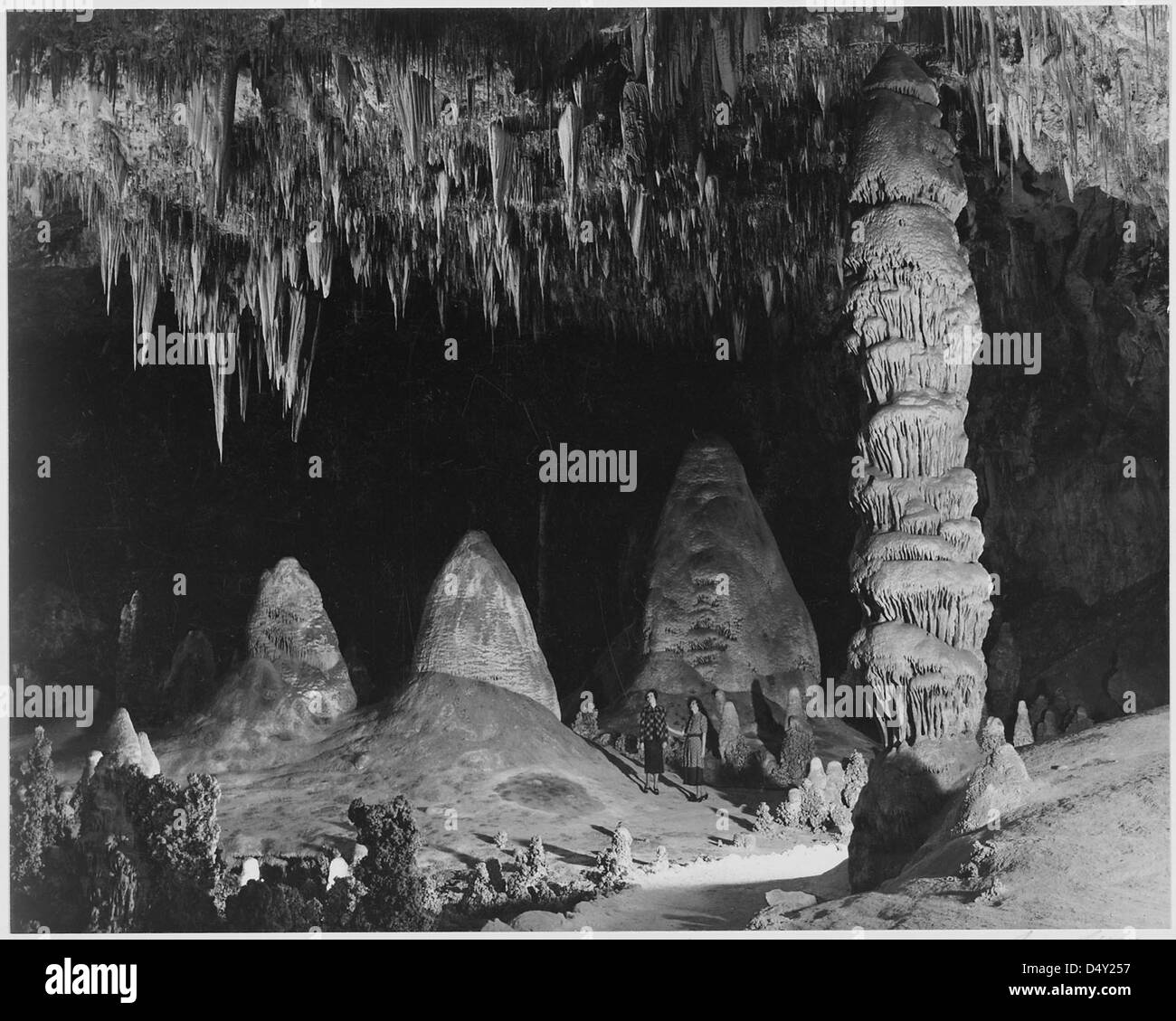 "Two people in background, 'The Rock of Ages in the Big Room,' Carlsbad ...