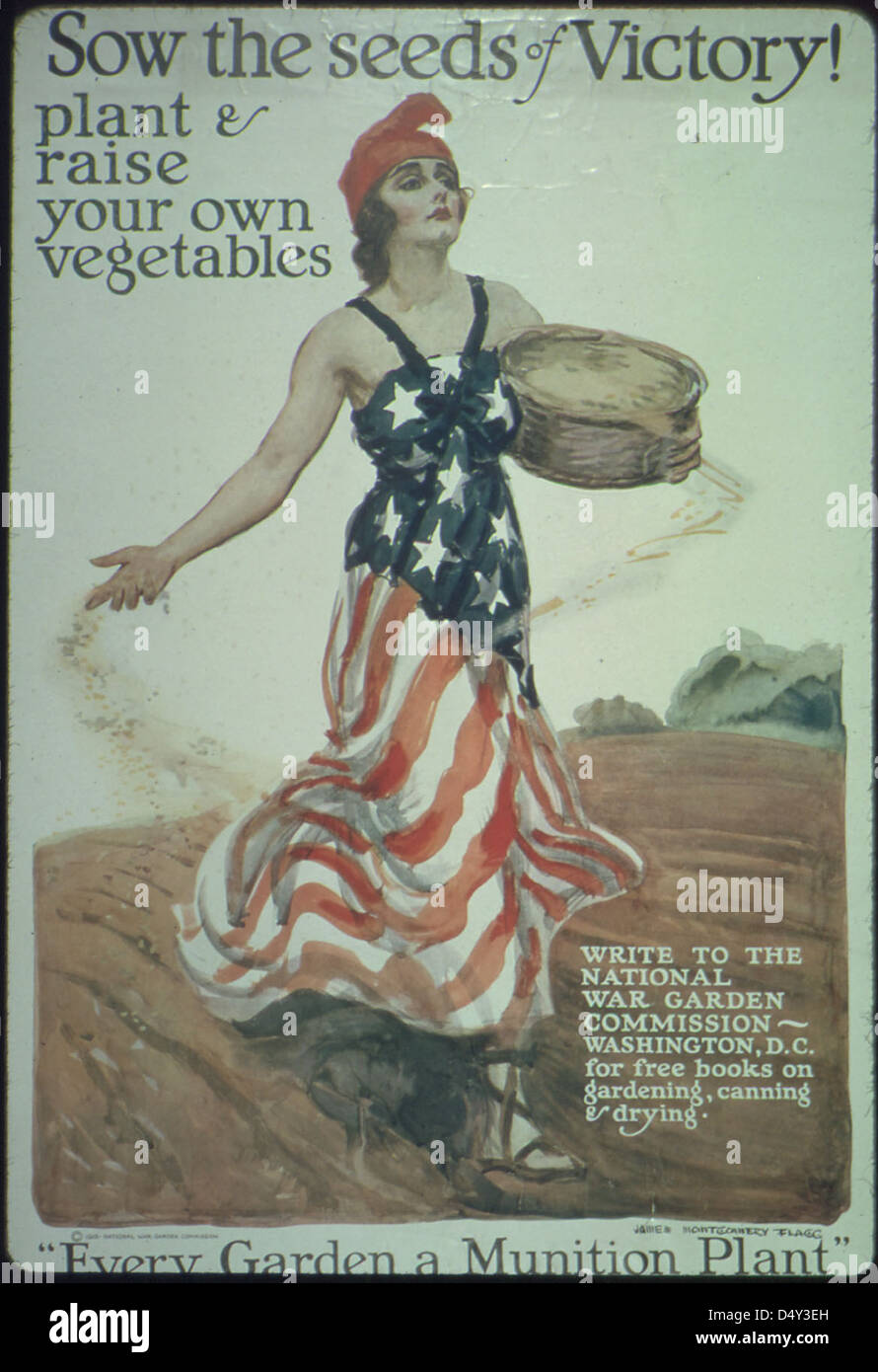 A World War I-era poster encouraging Americans to plant victory gardens ...