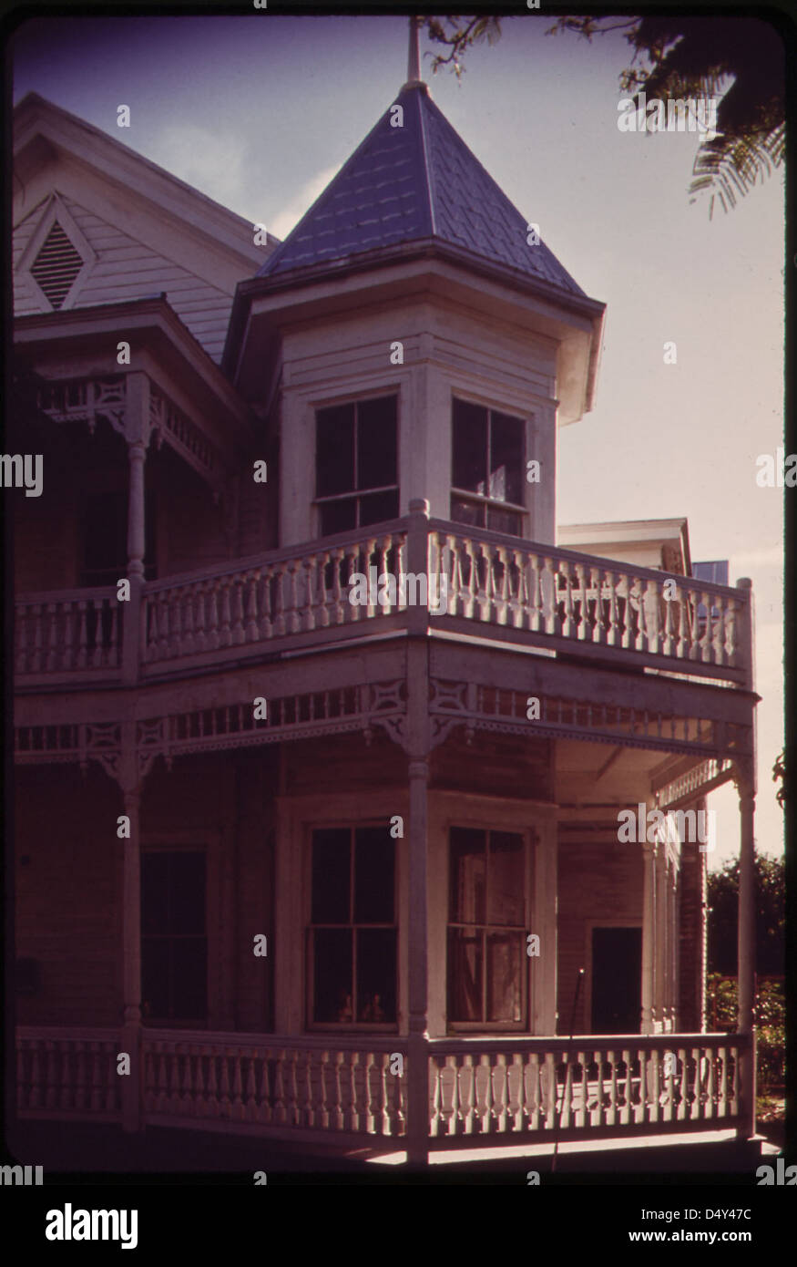 This photograph depicts a Bahamian-style residence in Key West ...