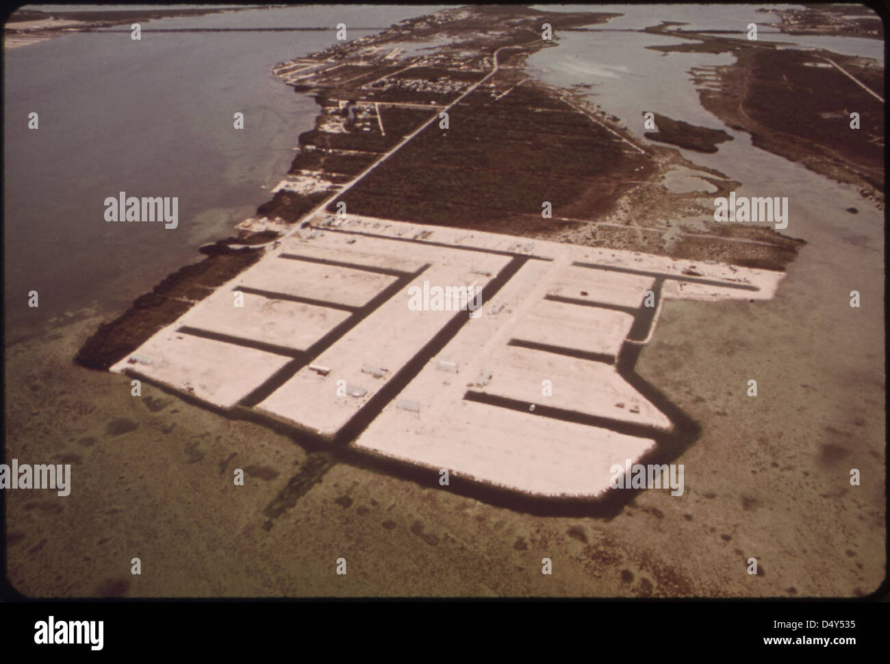 An aerial photograph of land development on Rampod Key, near the ...